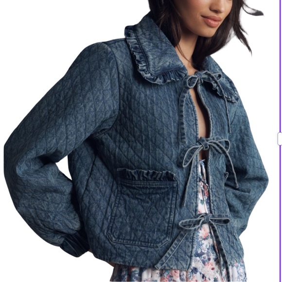 Avec Les Filles | Jackets & Coats | Anthropologie Blue Denim Quilted ...